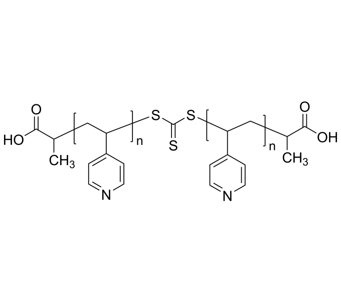 Poly(4-vinyl pyridine), with trithiocarbonate (RAFT moiety) in center