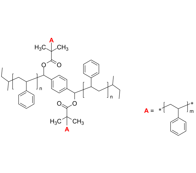 Poly(styrene)-graft-poly(styrene), grafting on link in center