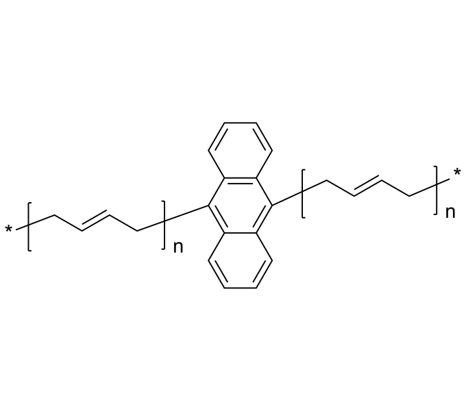 Poly(1,4-butadiene), with anthracene in center of polymer chain