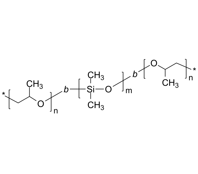 Poly(propylene oxide)-b-poly(dimethyl siloxane)-b-poly(propylene oxide)