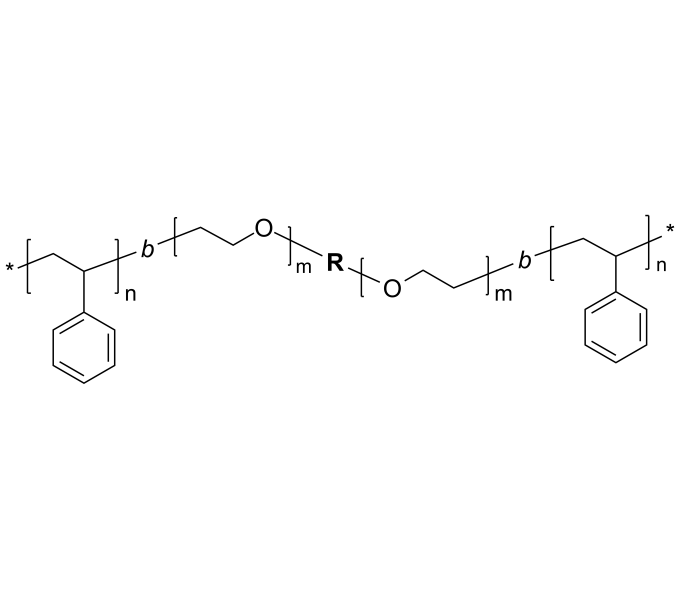 Poly(styrene)-b-poly(ethylene oxide)-b-poly(styrene)