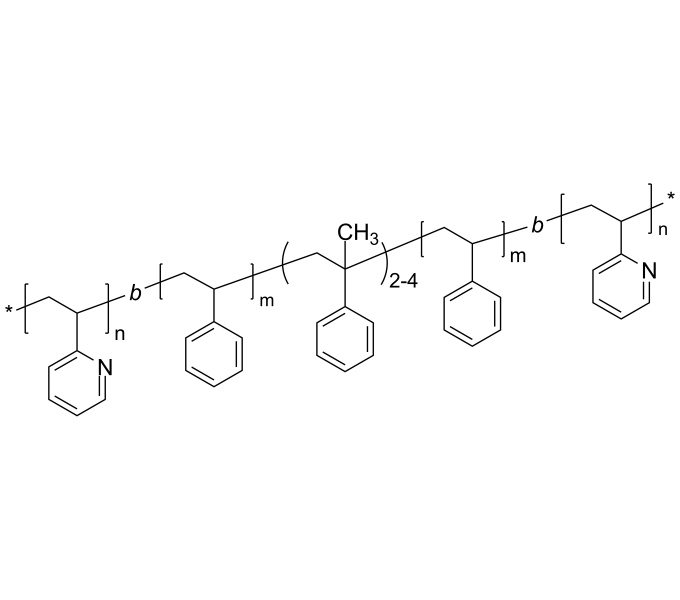 Poly(2-vinyl pyridine)-b-poly(styrene)-b-poly(2-vinyl pyridine)
