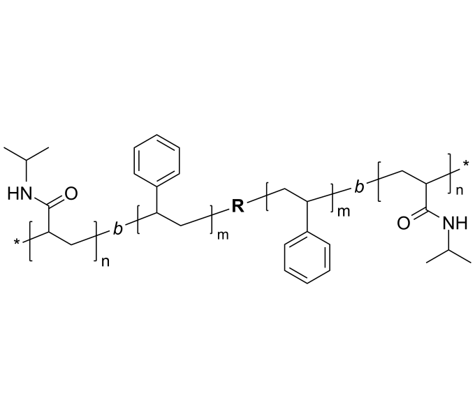 Poly(N-isopropylacrylamide)-b-poly(styrene)-b-poly(N-isopropylacrylamide)