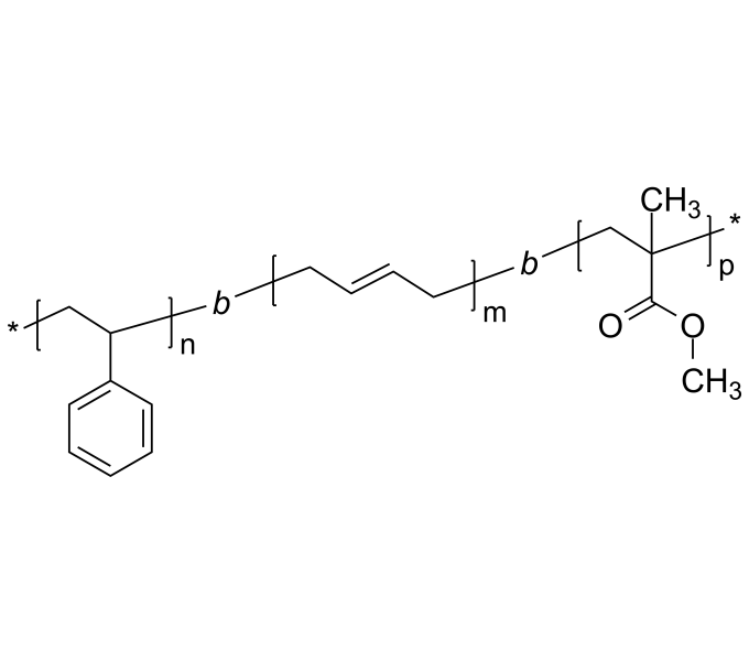 Poly(styrene)-b-poly(1,4-butadiene)-b-poly(methyl methacrylate)