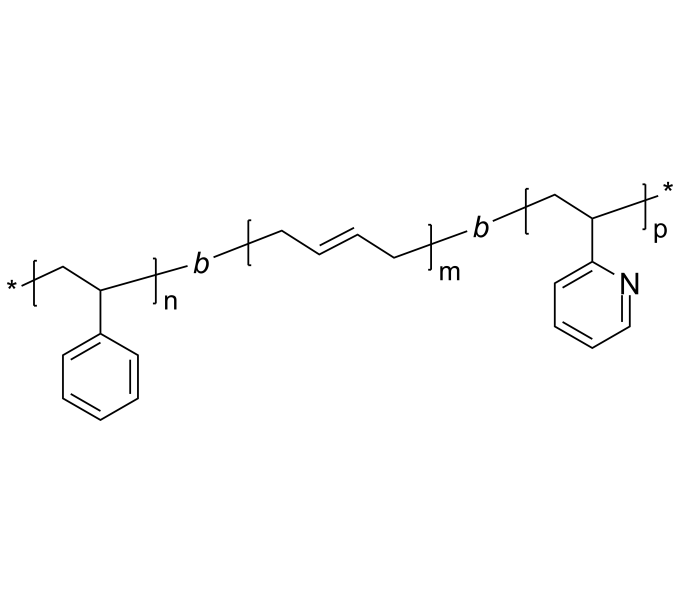 Poly(styrene)-b-poly(1,4-butadiene)-b-poly(2-vinyl pyridine)