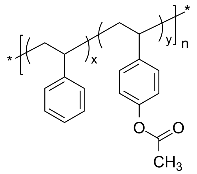 Poly(styrene–co–4-acetoxystyrene), random