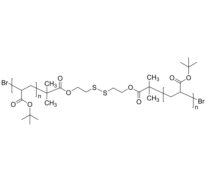 Poly(tert-butyl acrylate), with disulfide group in center of polymer chain