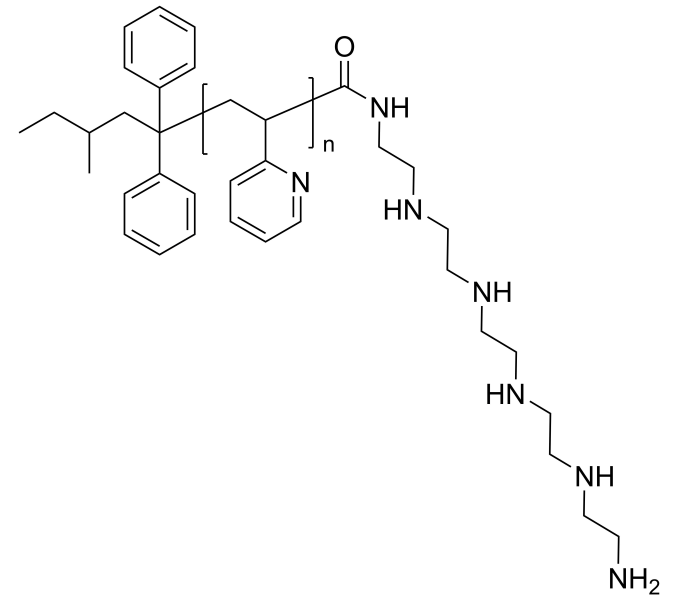 Poly(2-vinyl pyridine), ω-(pentaethylene hexamine)-terminated