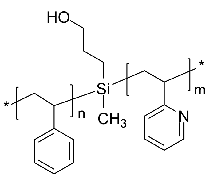 Poly(styrene)-b-poly(2-vinyl pyridine), with hydroxy group at the block ...
