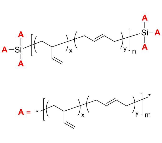 Poly([1,2–co–1,4]-butadiene), 6-arm star polymer / Core: poly([1,2–co–1 ...