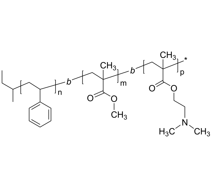 Poly(styrene)-b-poly(methyl methacrylate)-b-poly(N,N-dimethylaminoethyl ...