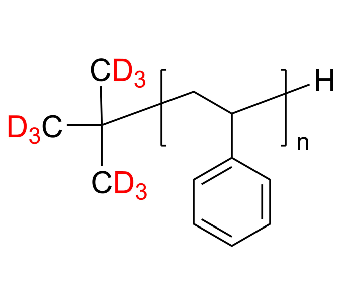 Poly(styrene), hydrogen-containing polymer with deuterated tBu-d9 end-group