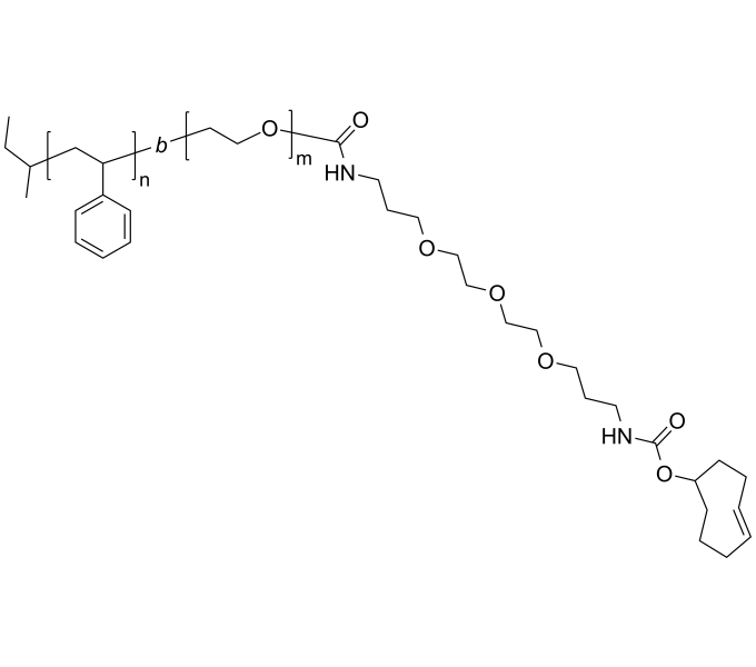 Poly(styrene)-b-poly(ethylene oxide), ω-(trans-cyclooctene)-terminated